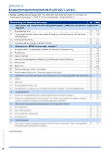 Checkliste: Energiemanagementsystem nach DIN VDE 0100-801